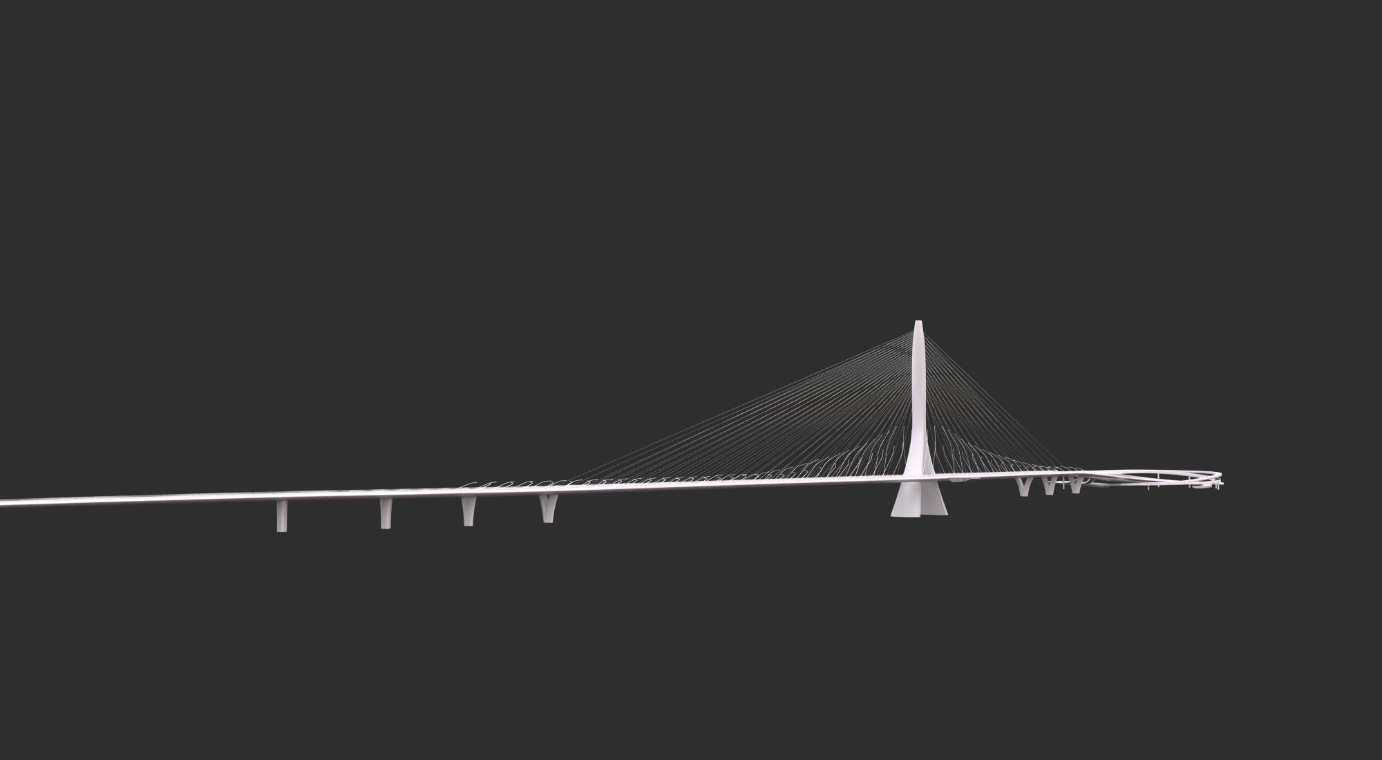 Zaha Hadid Architects Danjiang Bridge in Taiwan 3D model | CGTrader