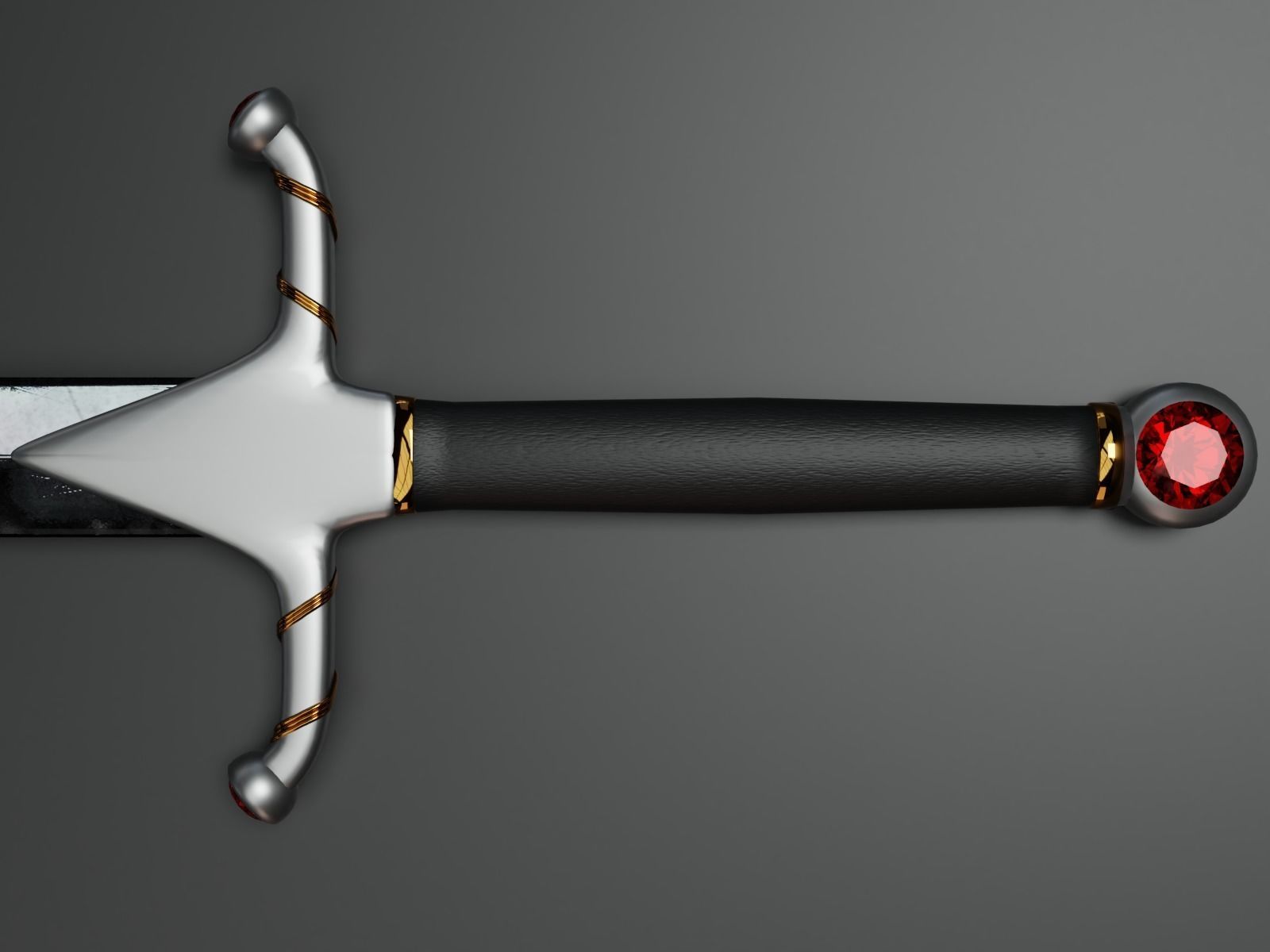 The Red Gem Sword 3D model | CGTrader