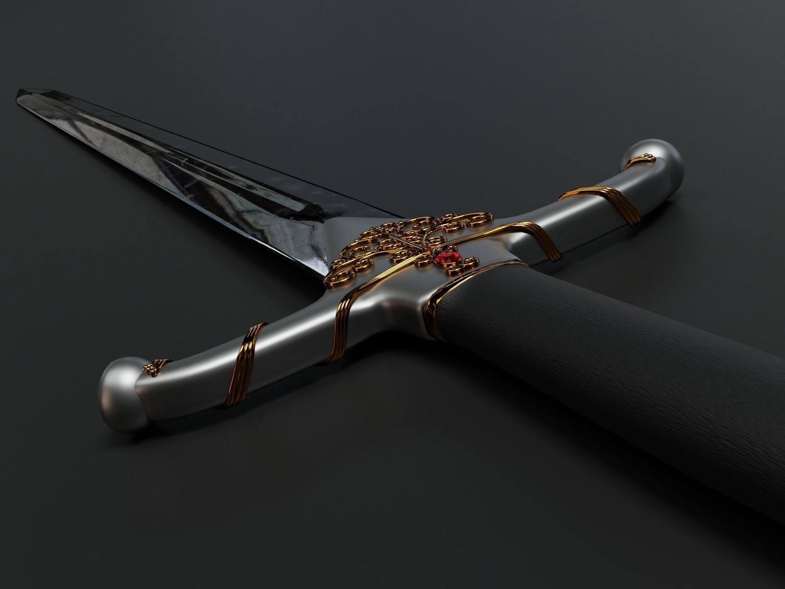 The Red Gem Sword 3D model | CGTrader
