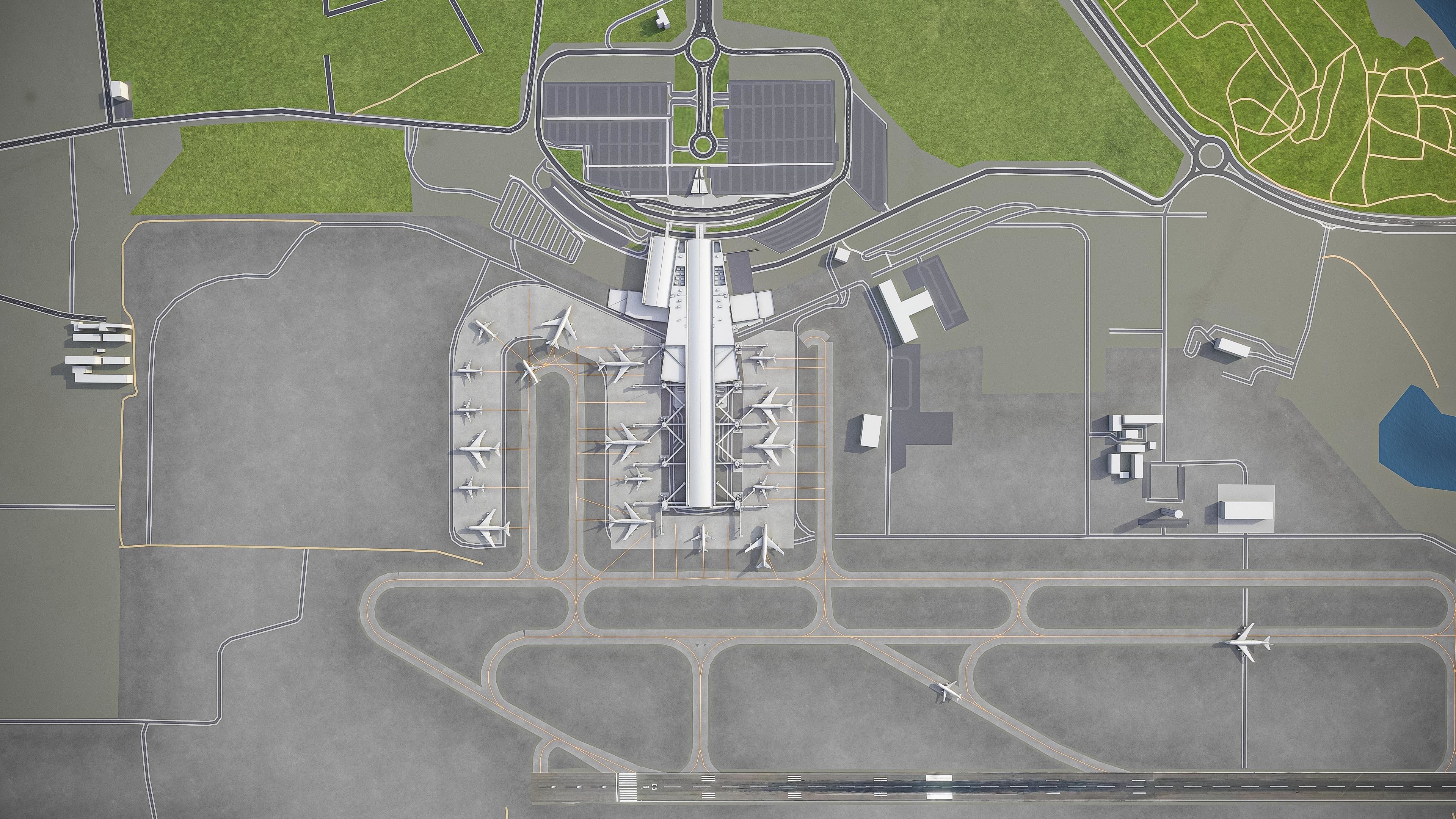 3D model Larnaca International Airport - LCA VR / AR / low-poly | CGTrader