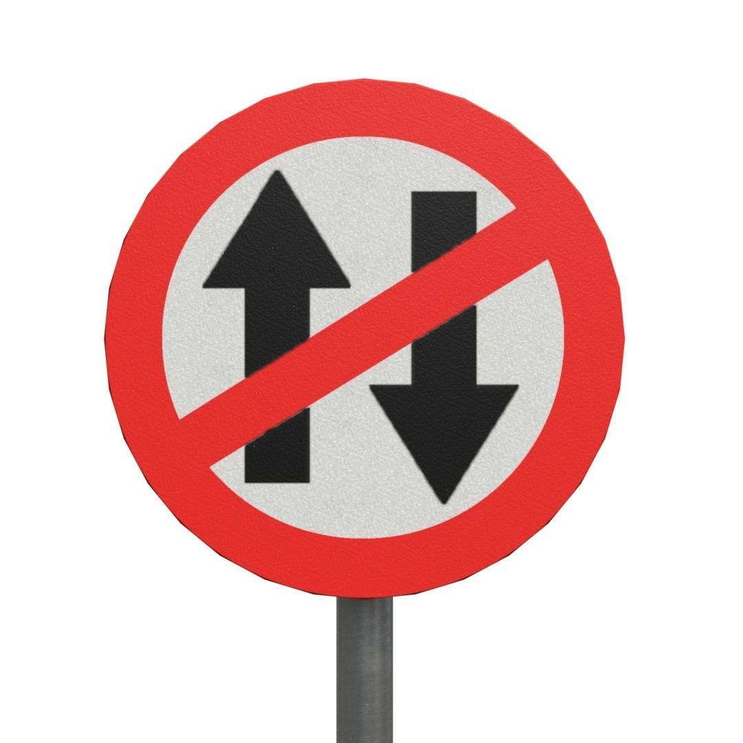3D model Vehicles Prohibited in both direction VR / AR / low-poly ...