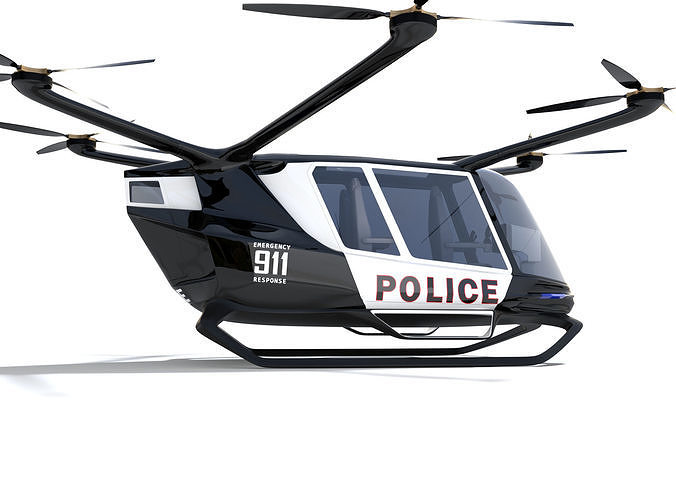 Police Drone with Interior 3D model | CGTrader