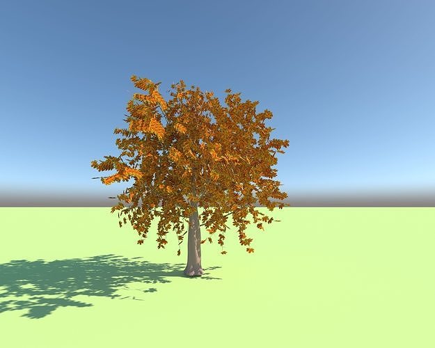 3d tree model with orange leaves on field 3D model | CGTrader
