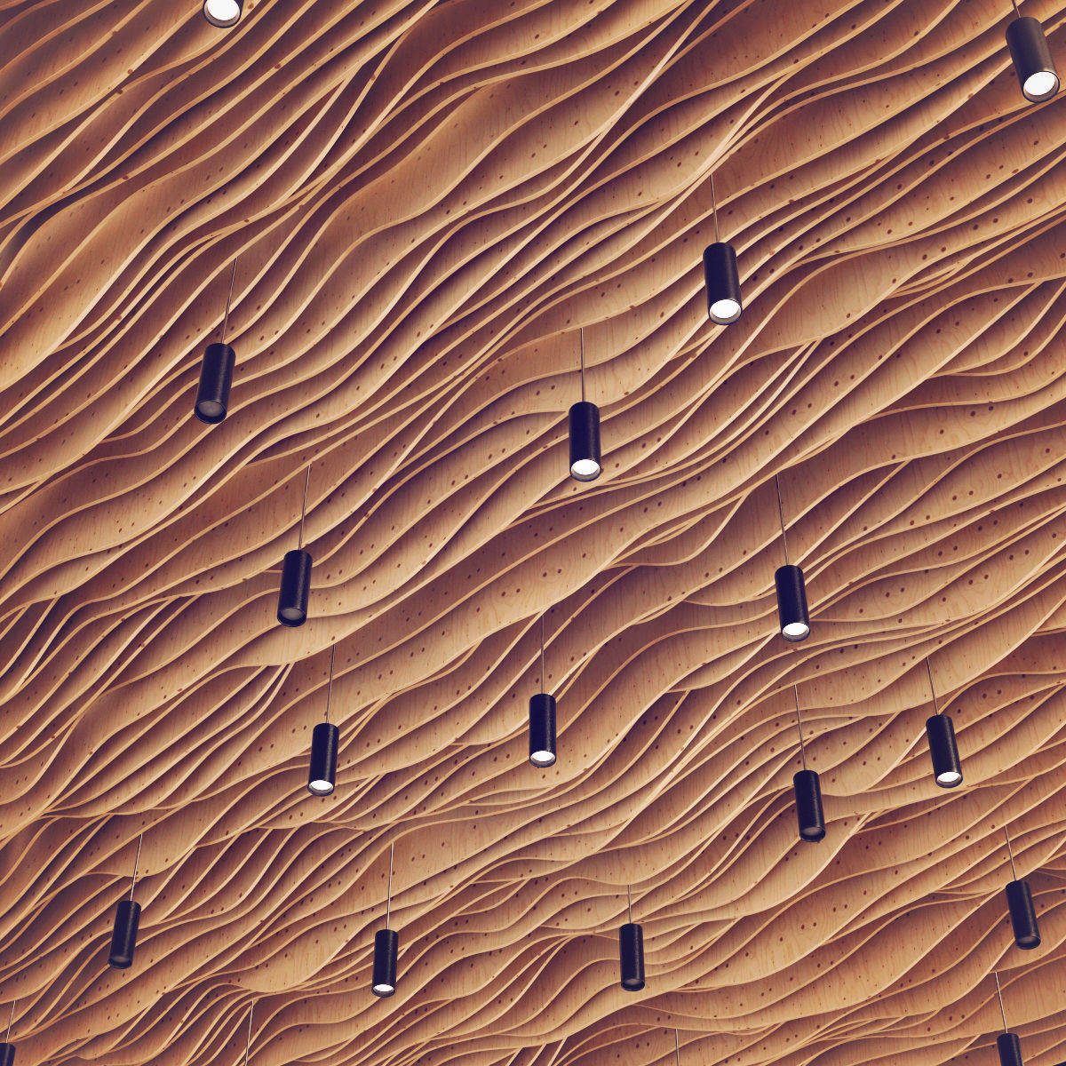 Parametric wood Hall ceiling Light 3D model | CGTrader