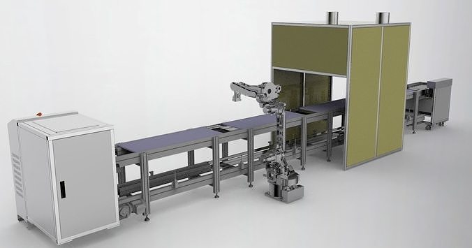 Double speed chain assembly line 3D model | CGTrader