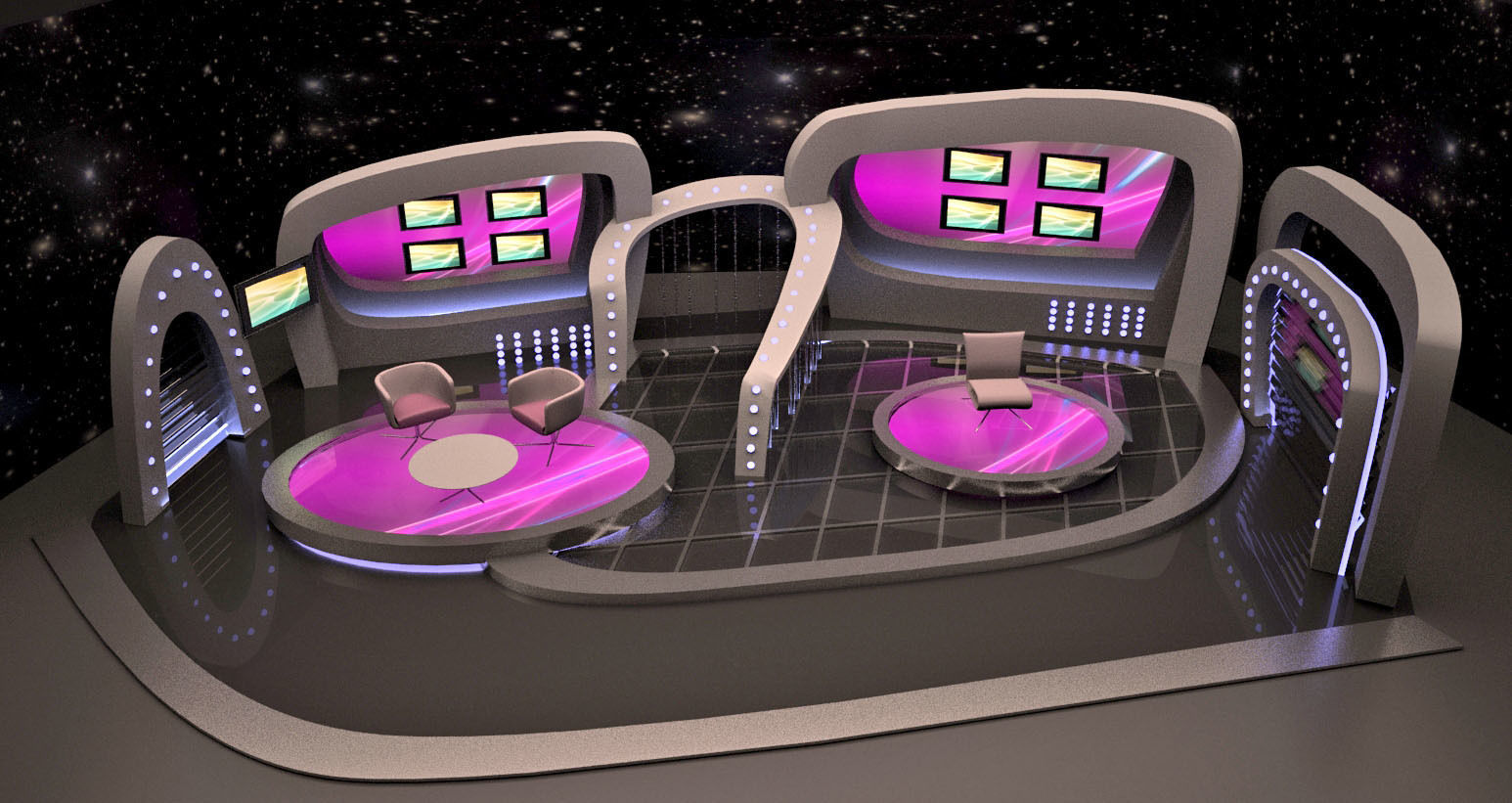 TV Talk Show Studio Set Scene 3D model | CGTrader