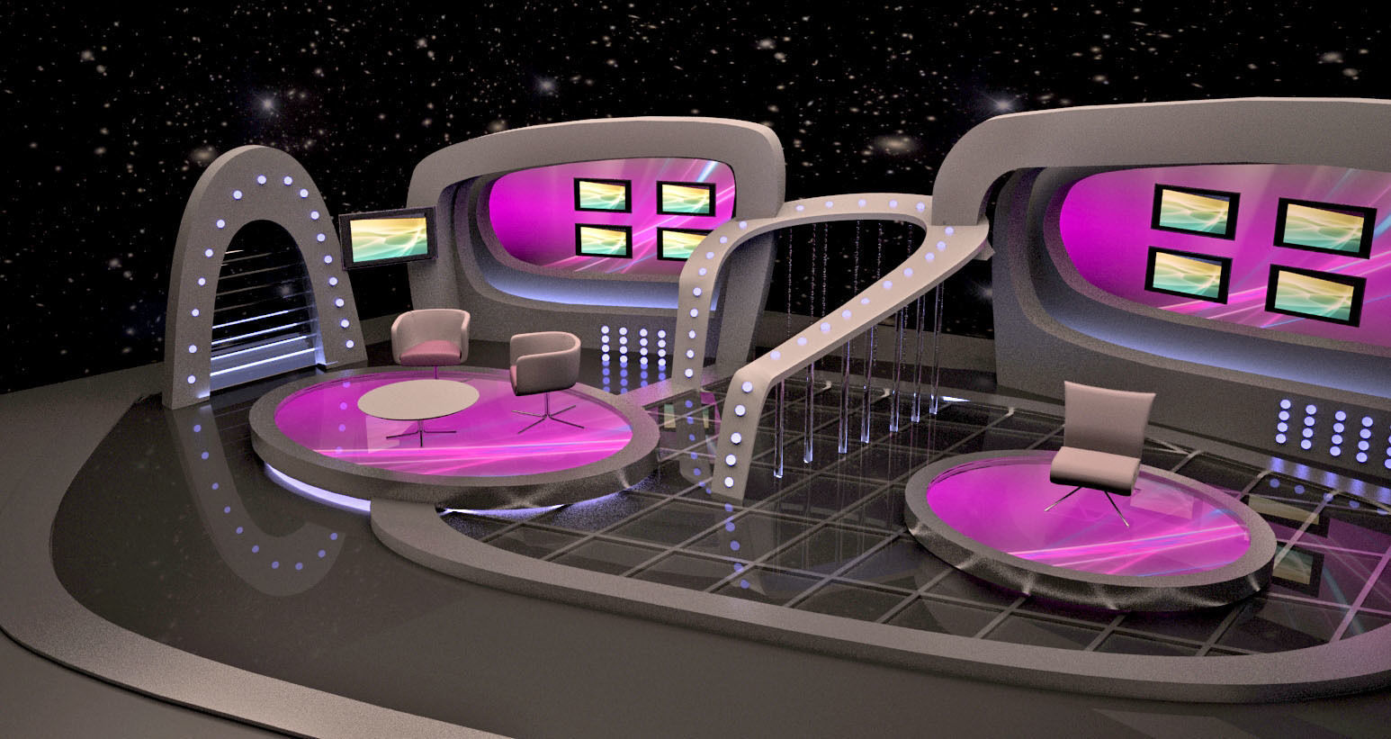 TV Talk Show Studio Set Scene 3D model | CGTrader