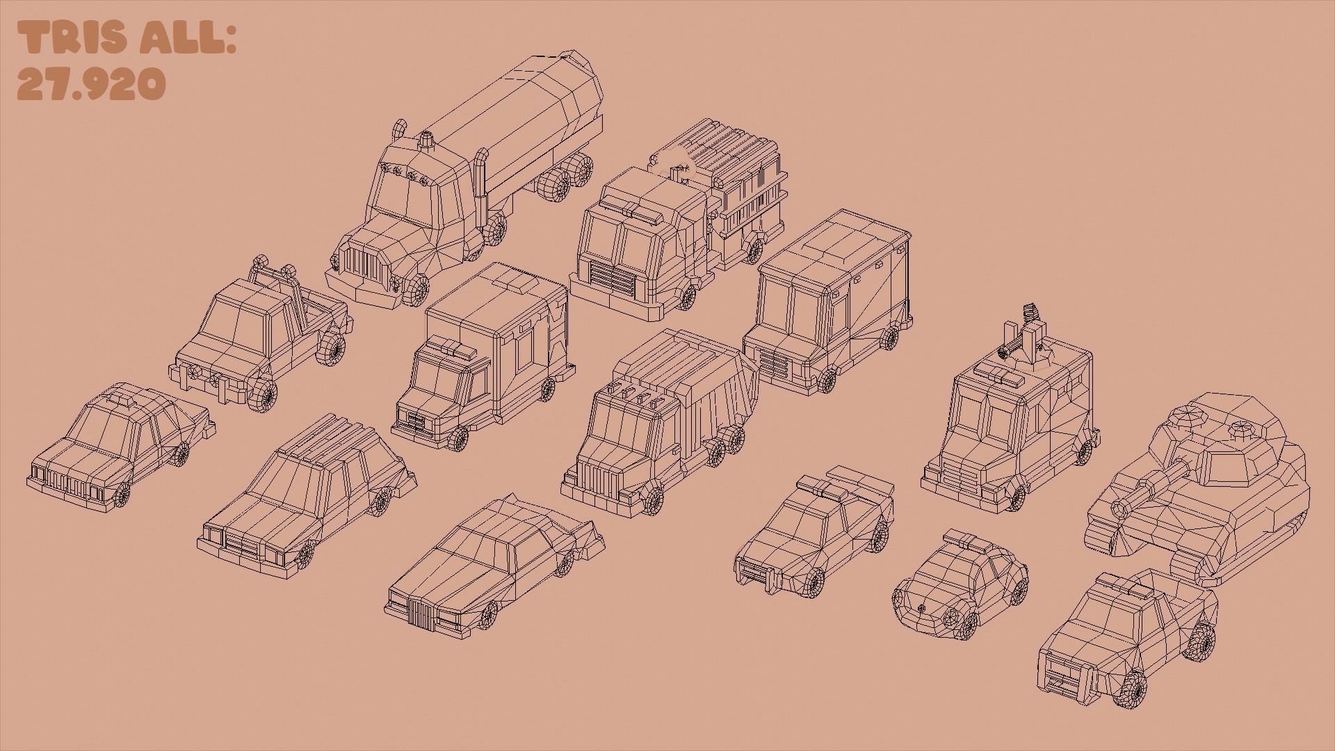 3D model Smooth Low Poly Stylized Vehicle Cars Pack VR / AR / low-poly ...