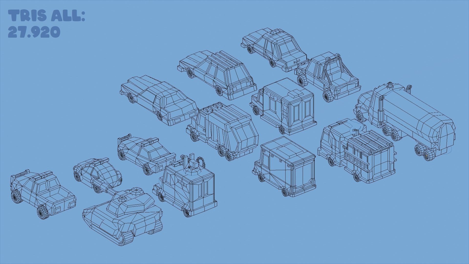 3D model Smooth Low Poly Stylized Vehicle Cars Pack VR / AR / low-poly ...