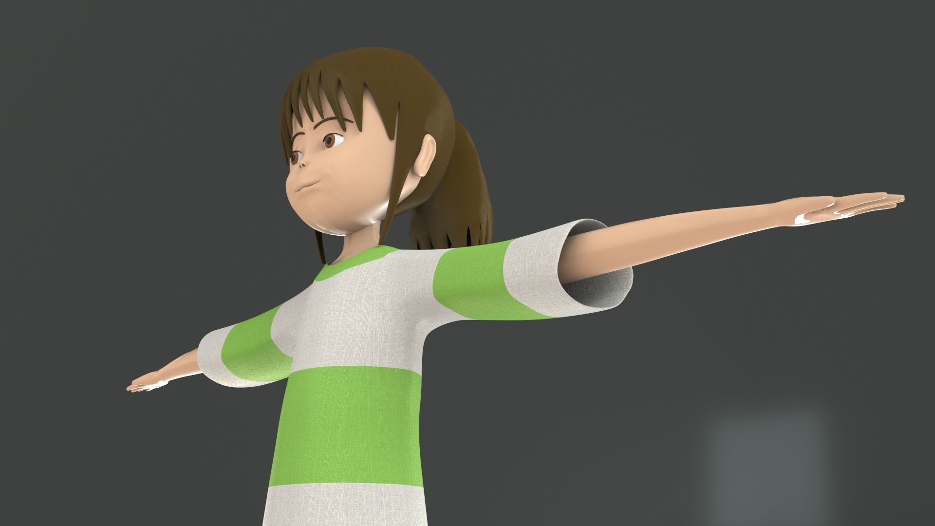 Chihiro cartoon girl free 3D model | CGTrader