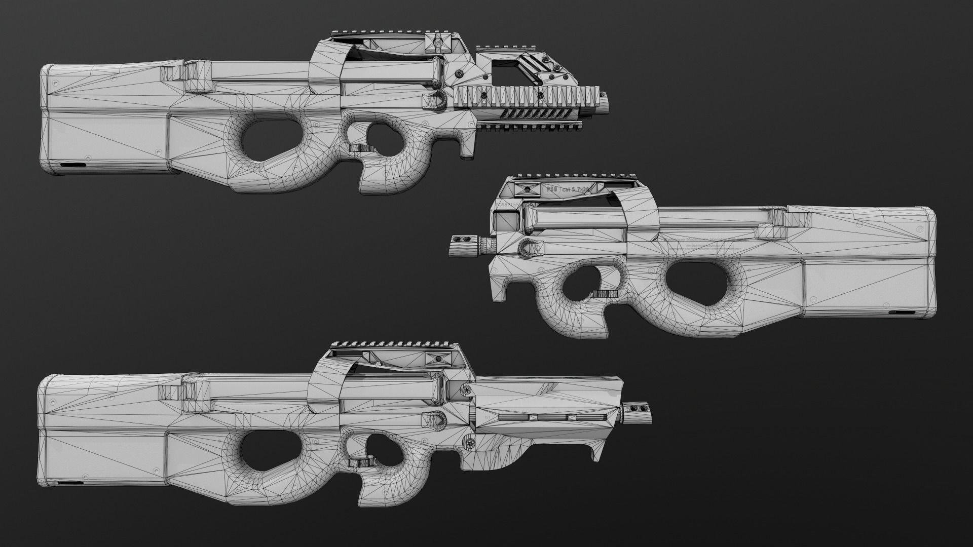3D model FN P90 Sub Machine Gun VR / AR / low-poly | CGTrader