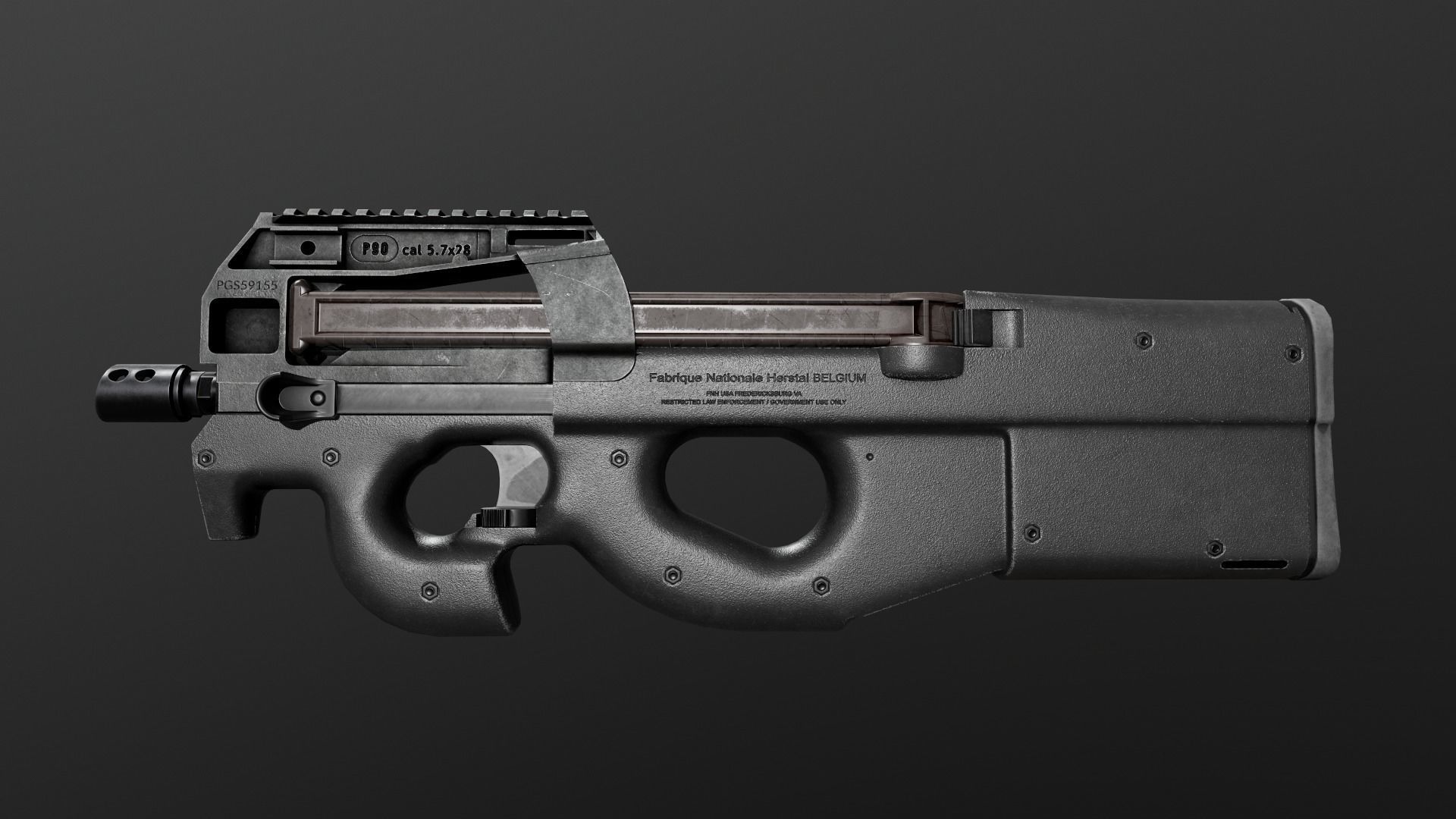 3D model FN P90 Sub Machine Gun VR / AR / low-poly | CGTrader