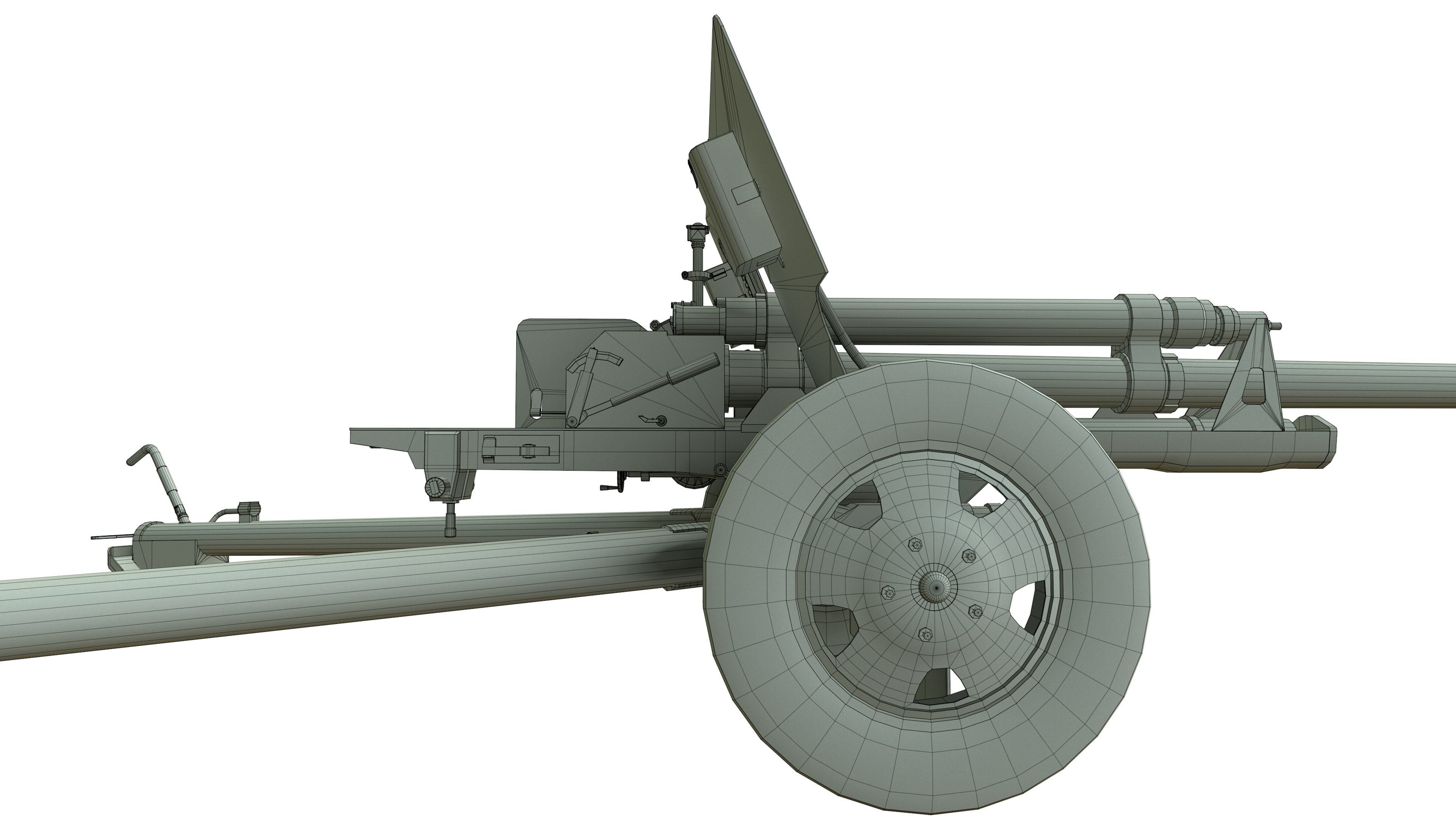 3D model ZiS 3 soviet anti-tank gun VR / AR / low-poly | CGTrader