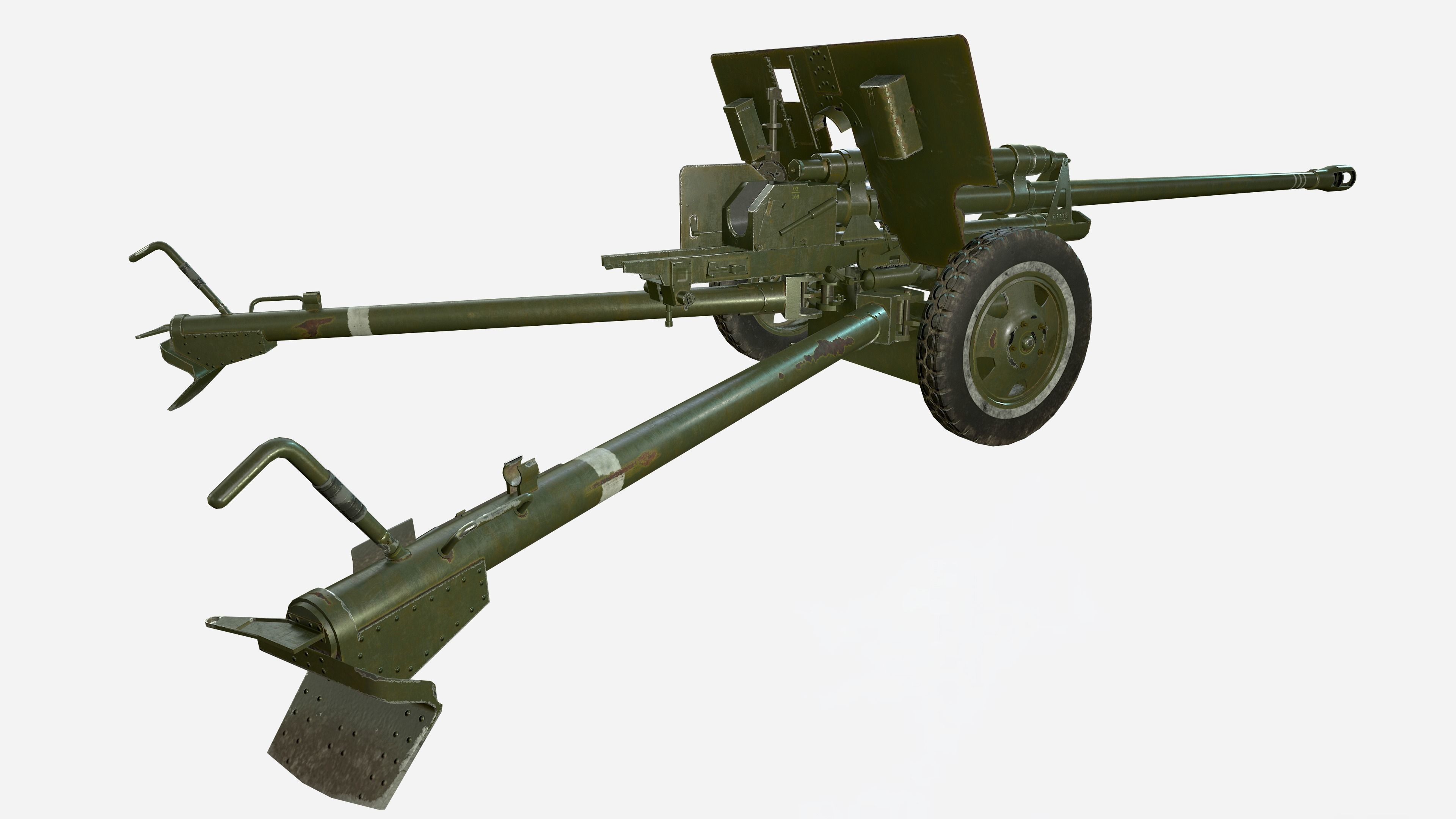 3D model ZiS 3 soviet anti-tank gun VR / AR / low-poly | CGTrader