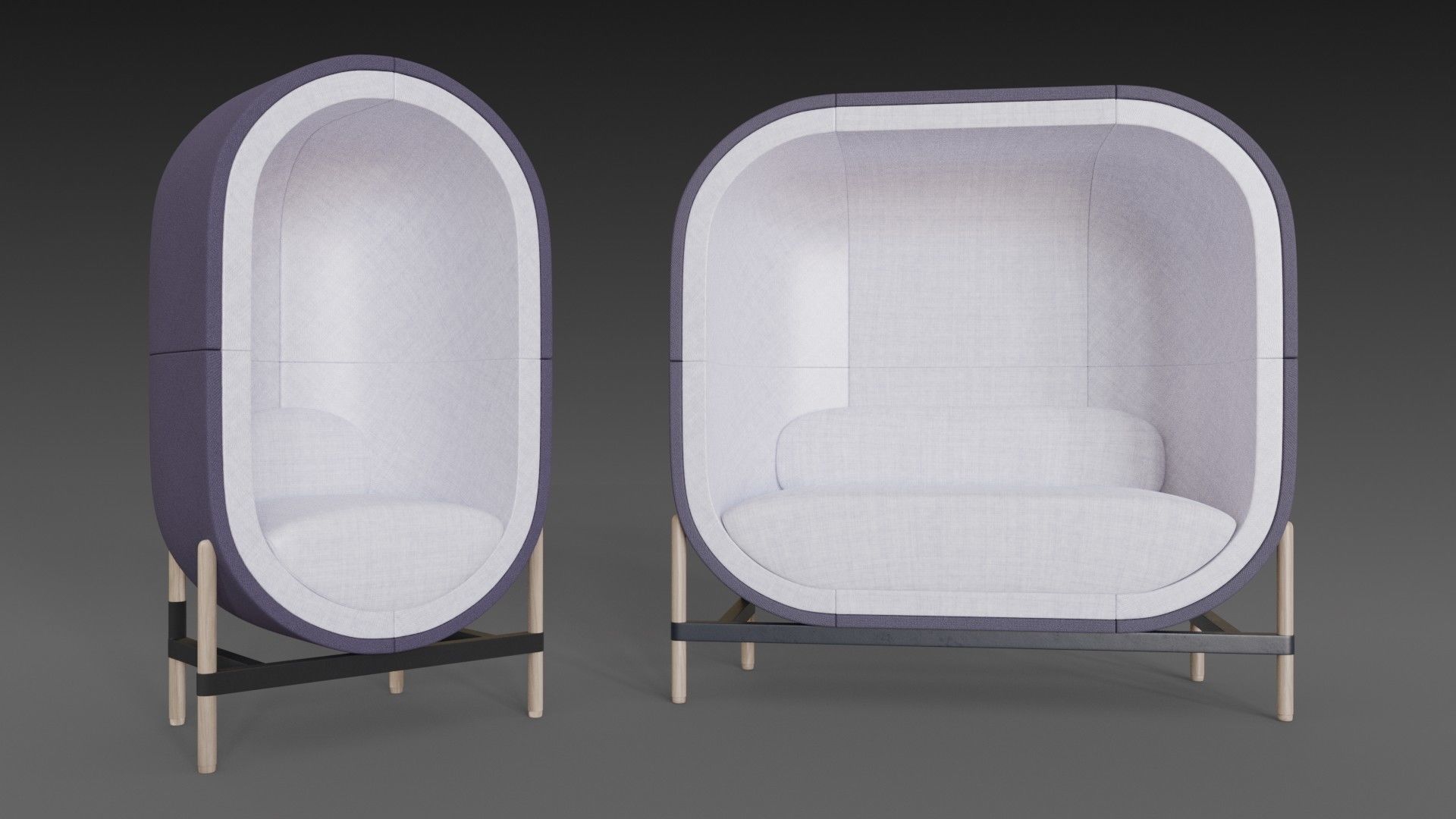 3D Capsule chair sofa set | CGTrader