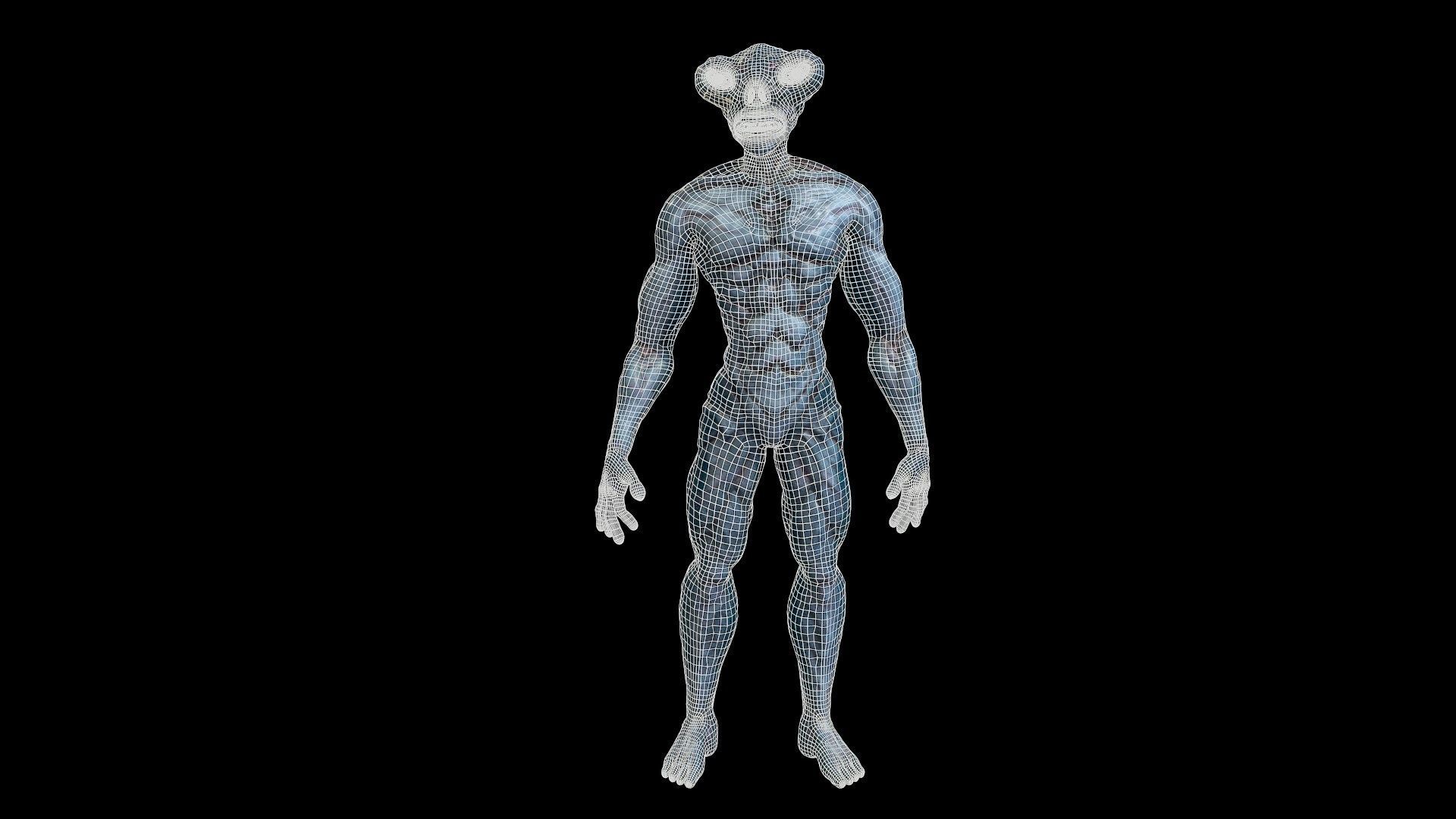 3D model Low poly sea alien creature character rigged VR / AR / low ...