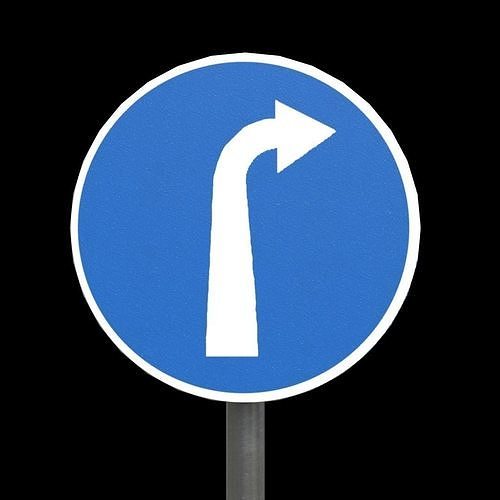 3D model Compulsory Right turn ahead VR / AR / low-poly | CGTrader
