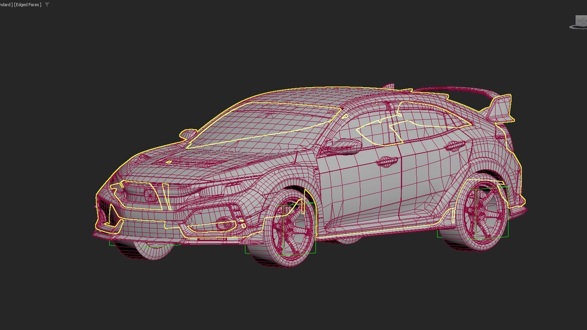 3D model Low poly Honda Civic Type R Varis 2017 without logo VR / AR ...