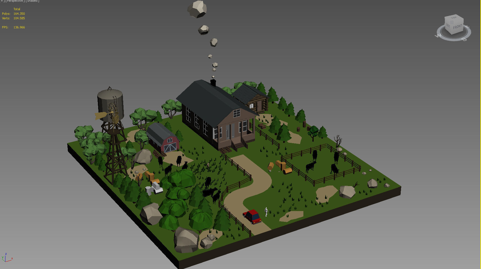 low poly farm 3D model | CGTrader