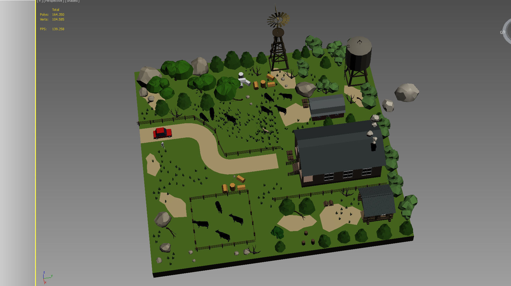 low poly farm 3D model | CGTrader