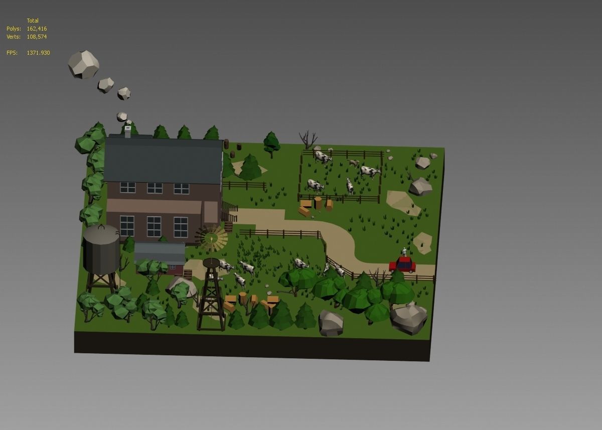 low poly farm 3D model | CGTrader