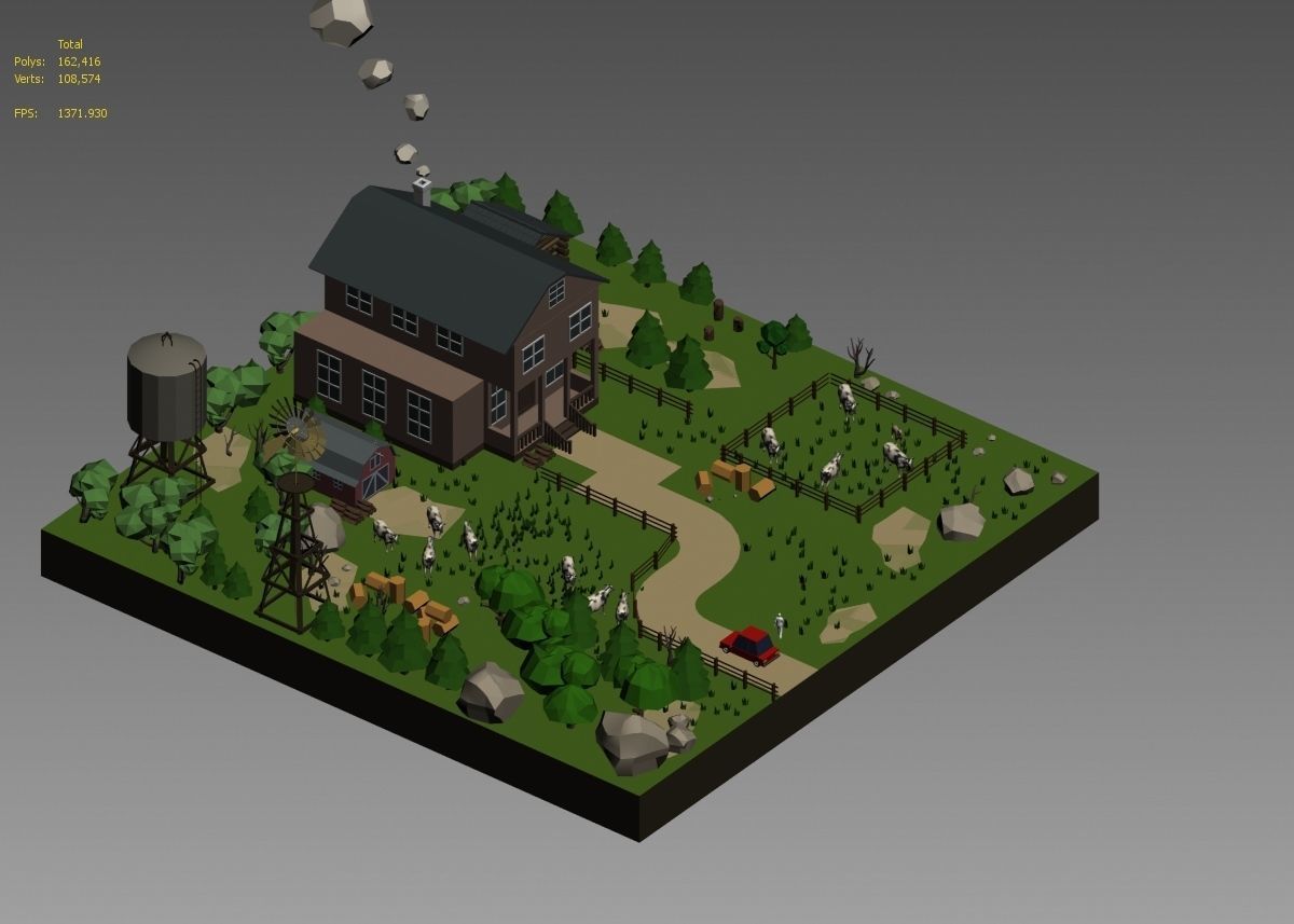 low poly farm 3D model | CGTrader