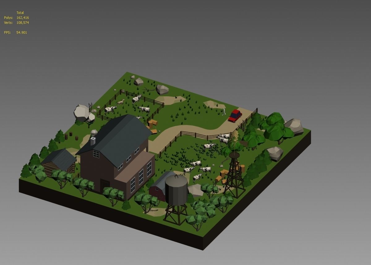 low poly farm 3D model | CGTrader