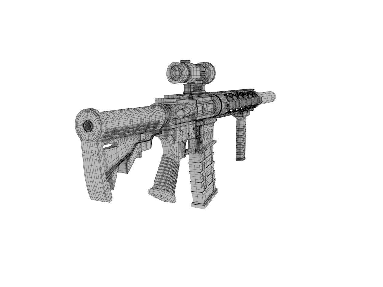 M4 rifle gun machine weapon 3D model | CGTrader