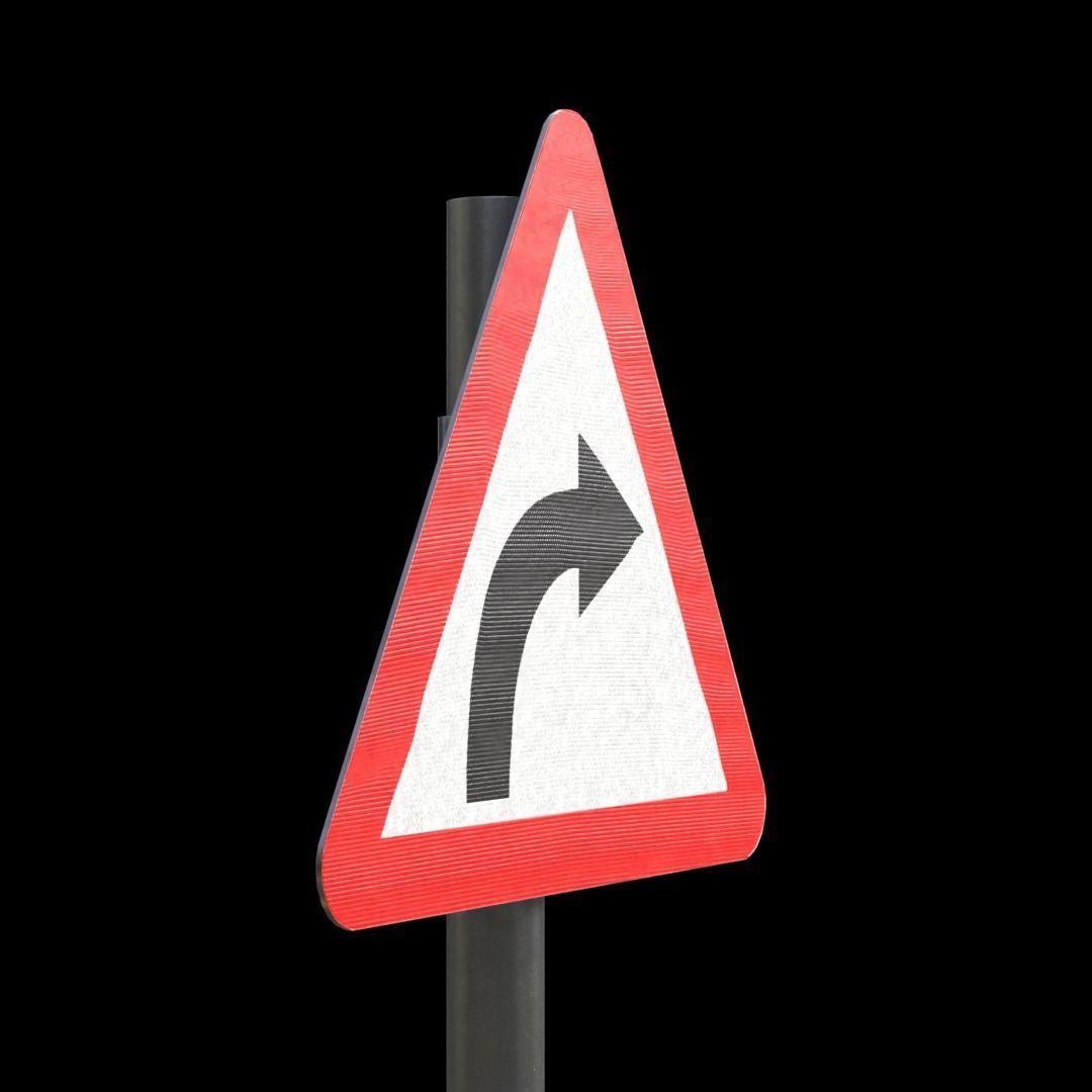 3D model Right hand curve Roadsign VR / AR / low-poly | CGTrader
