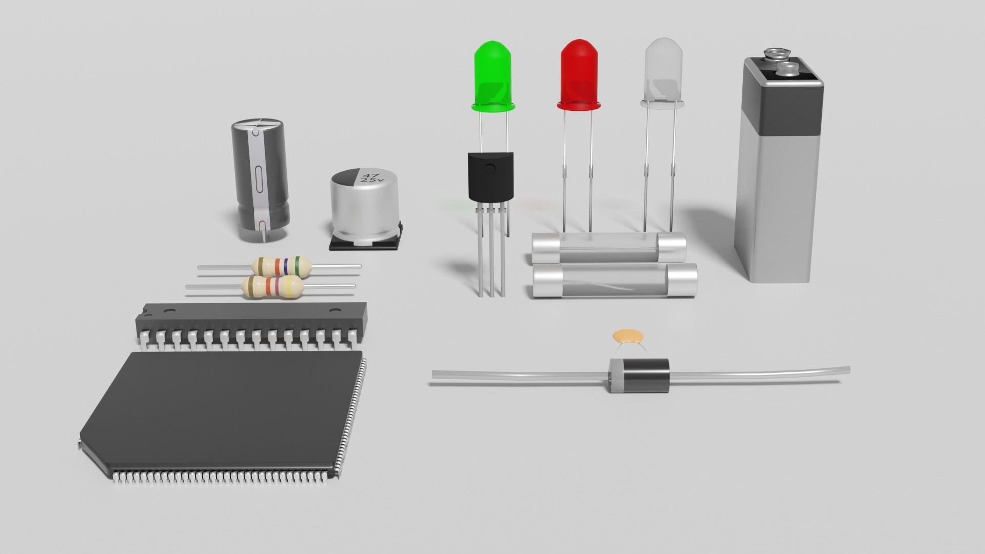 3D model Electronic components pack | CGTrader