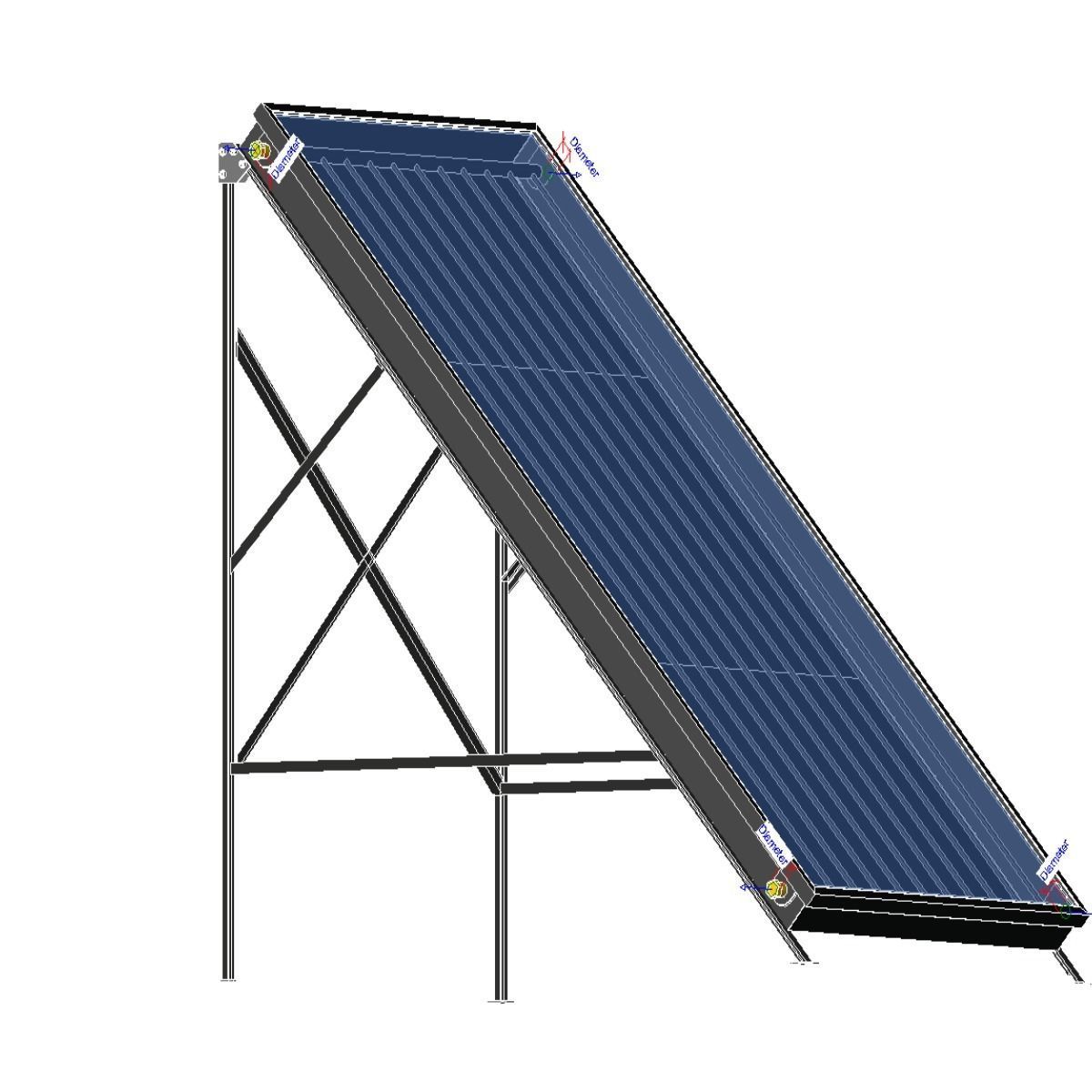 Solar Panel Flat Plate Collector 3D model 3D printable | CGTrader