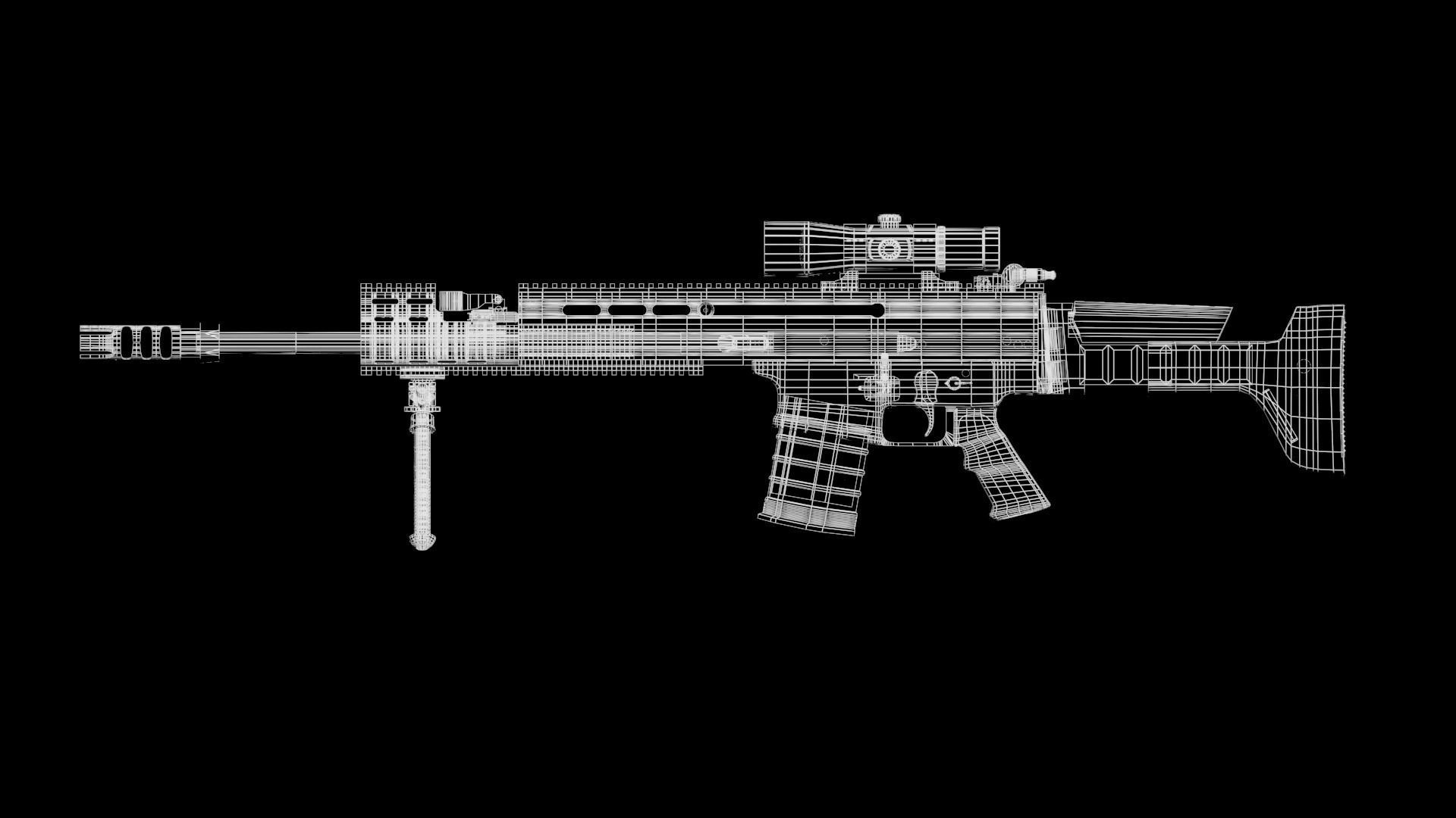 3D model FN SCAR - H SV - Sniper Rifle - Highly Detailed - PBR VR / AR ...