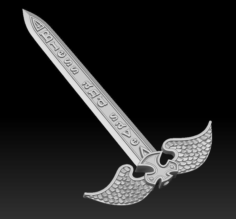 winged sword 3d print 3D model 3D printable | CGTrader