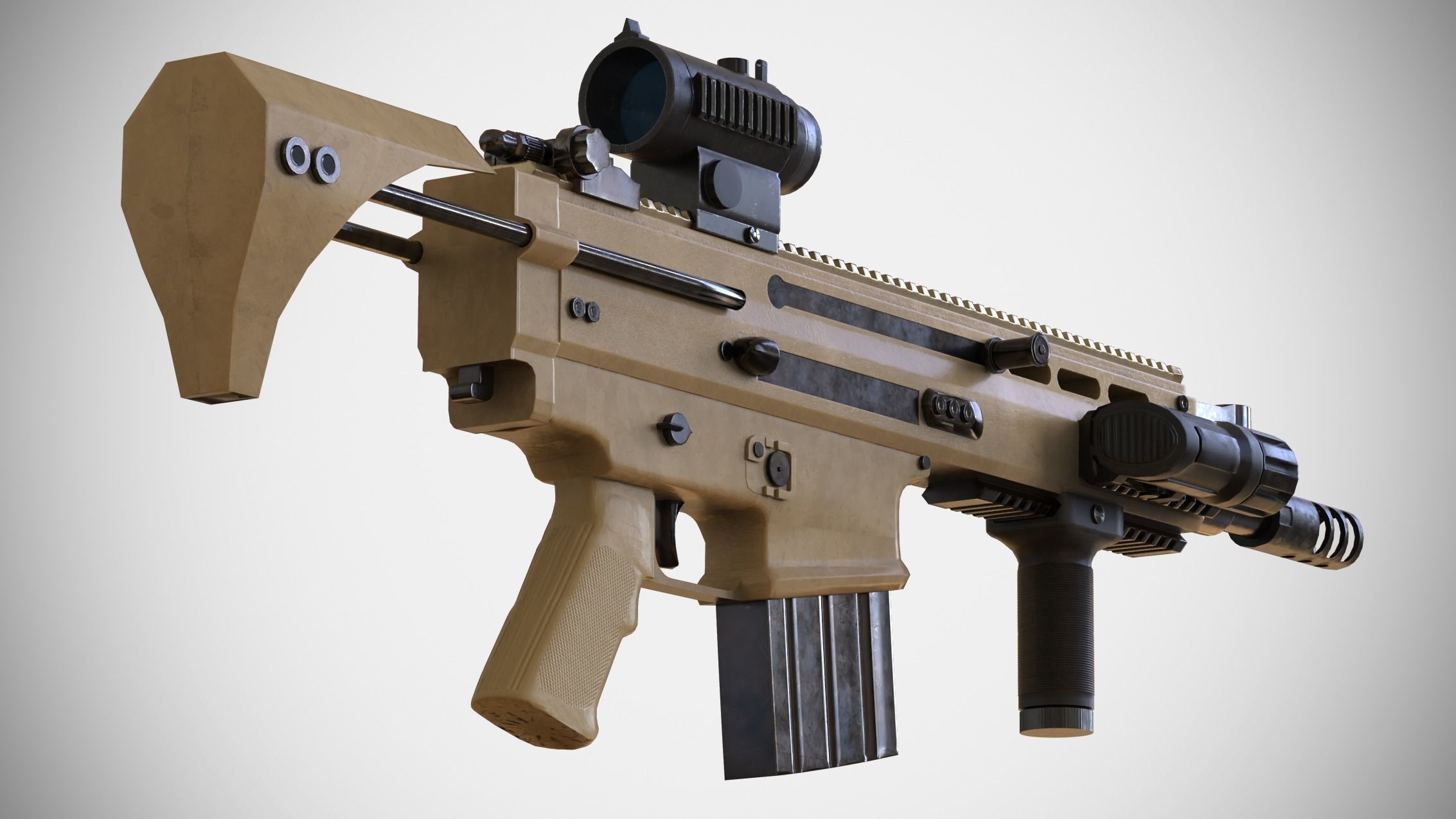 3D model FN SCAR - H - 25 Attachments - Customizable - Highly Detailed ...