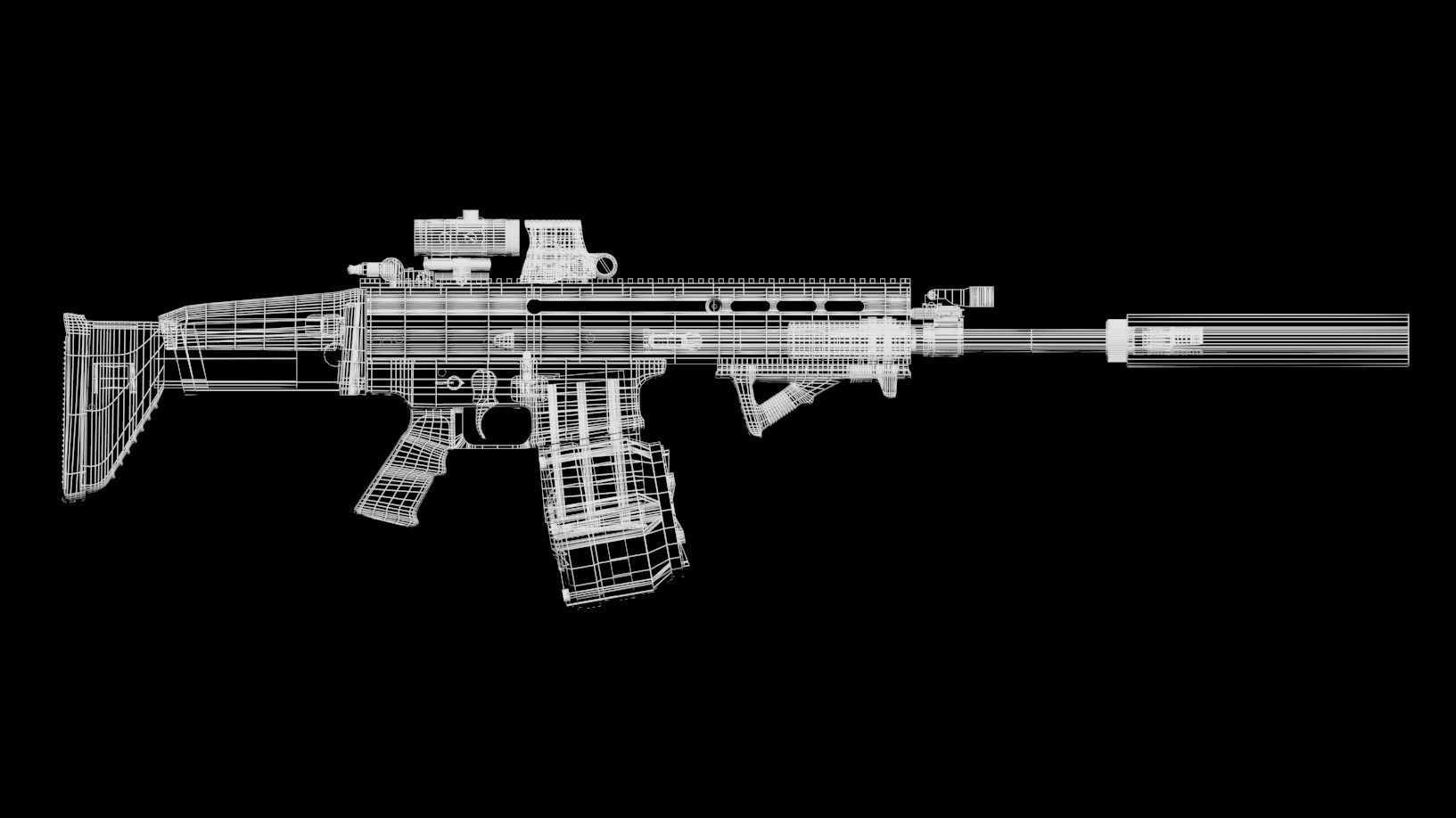 3D model FN SCAR - H - 25 Attachments - Customizable - Highly Detailed ...