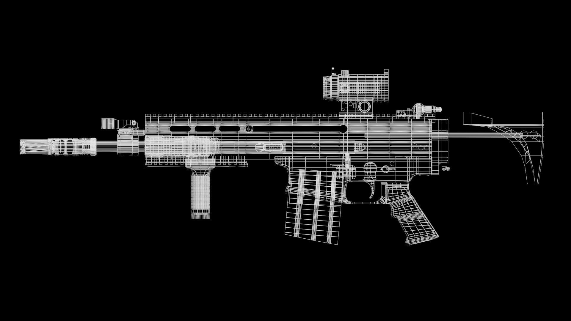 3D model FN SCAR - H - 25 Attachments - Customizable - Highly Detailed ...