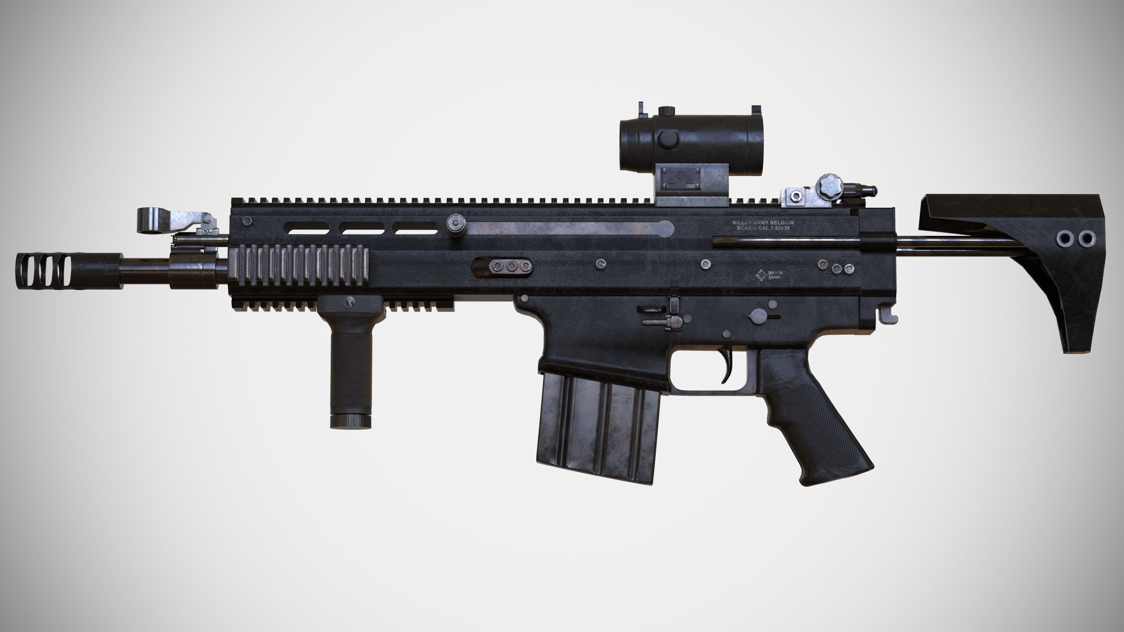 3D model FN SCAR - H - 25 Attachments - Customizable - Highly Detailed ...