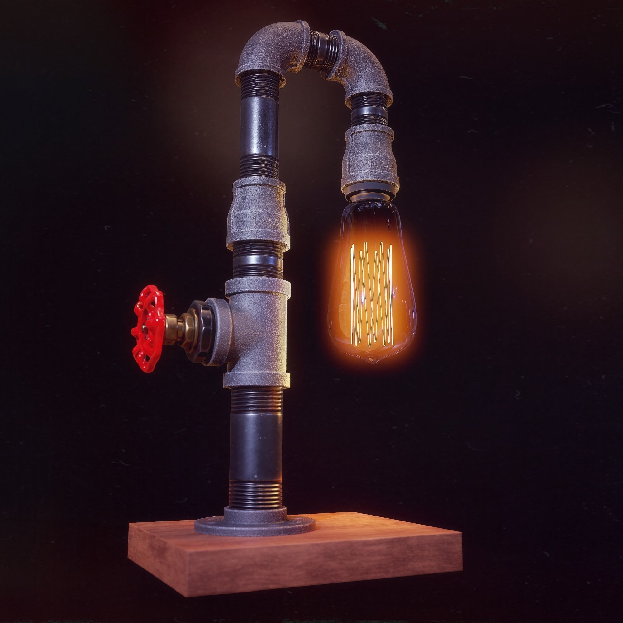 3D model DIY pipes lamp VR / AR / low-poly | CGTrader