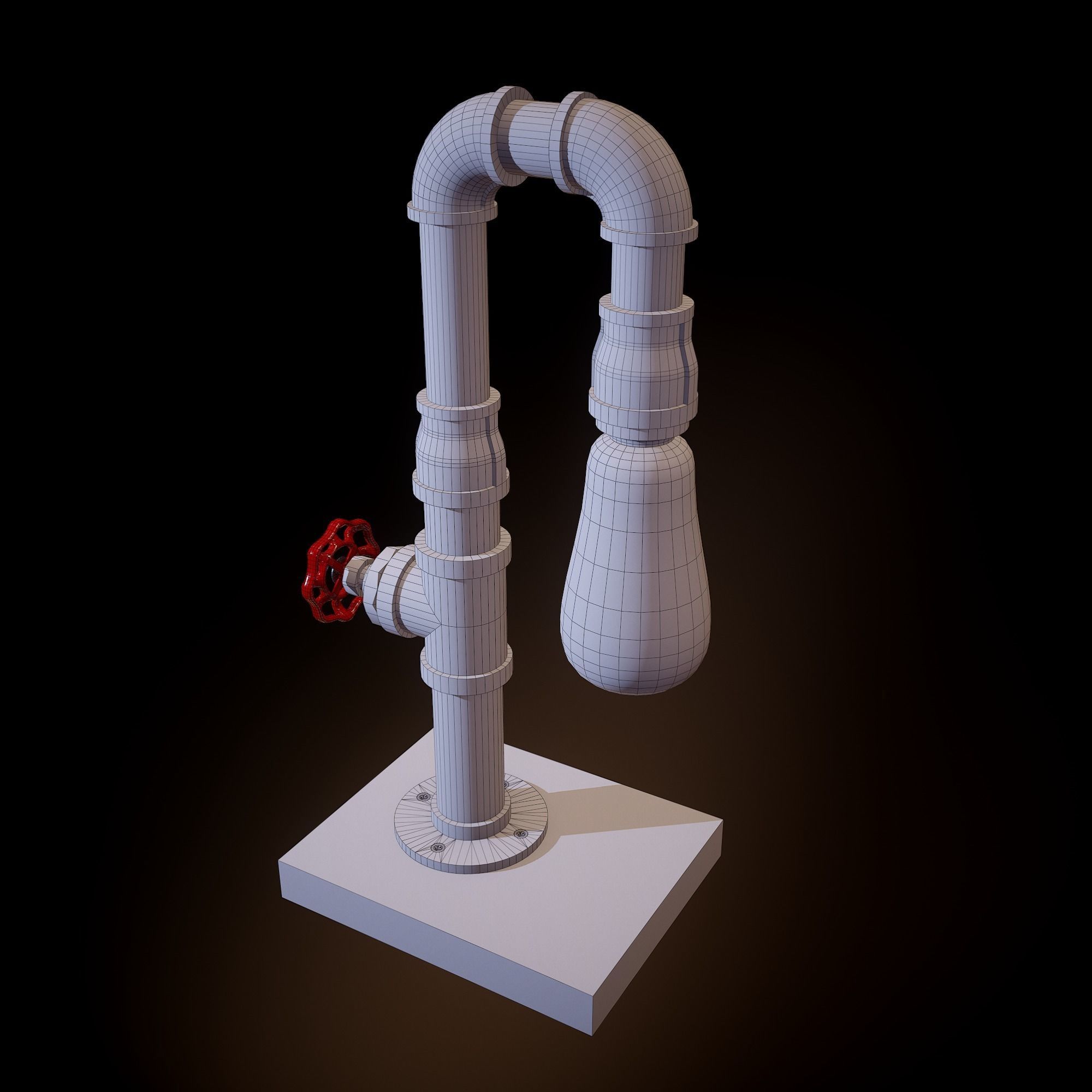 3D model DIY pipes lamp VR / AR / low-poly | CGTrader