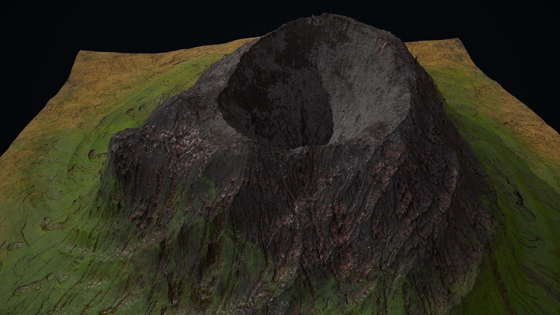 3D model Detailed volcano mountain environment asset VR / AR / low-poly ...