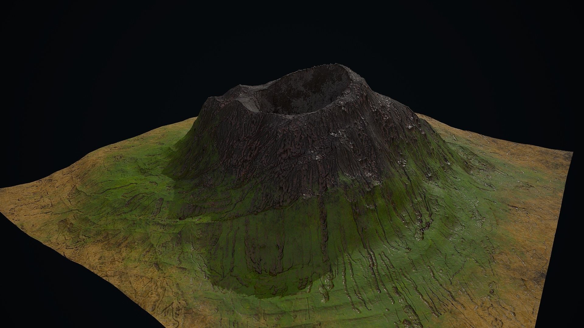 3D model Detailed volcano mountain environment asset VR / AR / low-poly ...