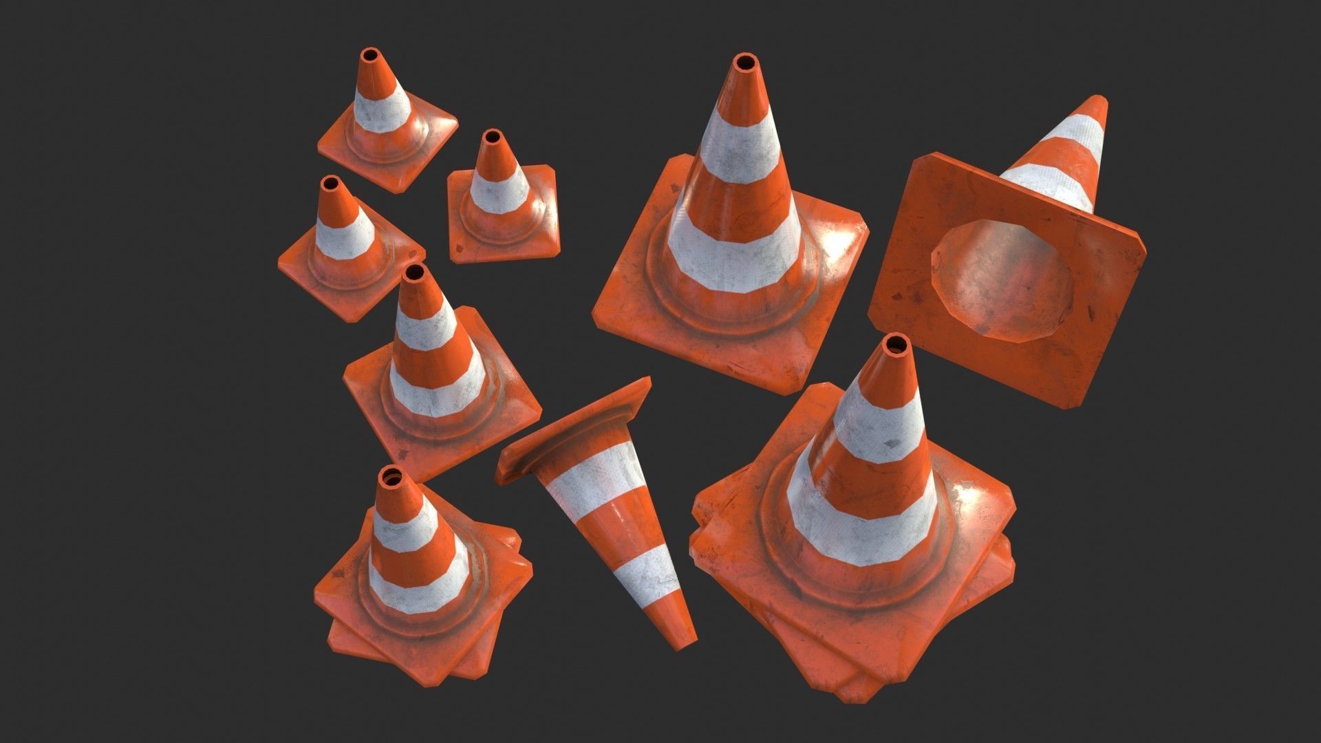 3D model Traffic Cone Assets 01 VR / AR / low-poly | CGTrader