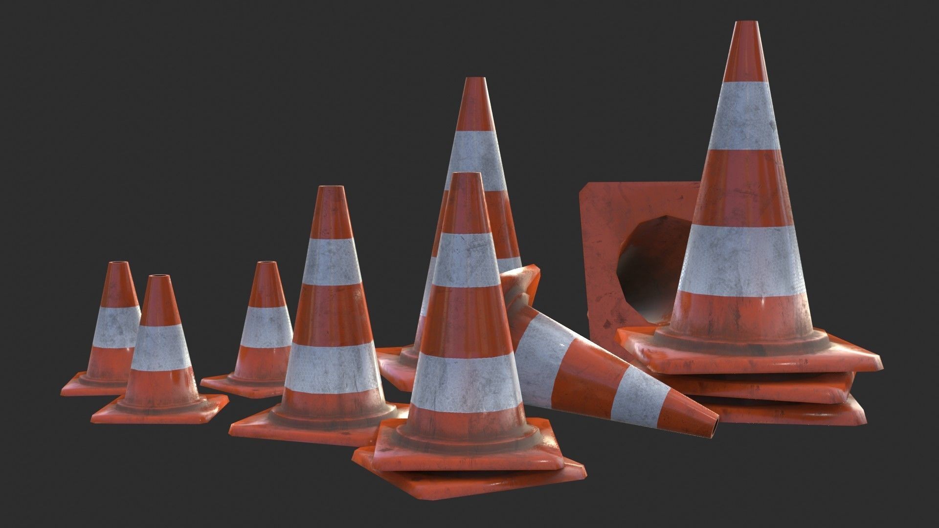 3D model Traffic Cone Assets 01 VR / AR / low-poly | CGTrader