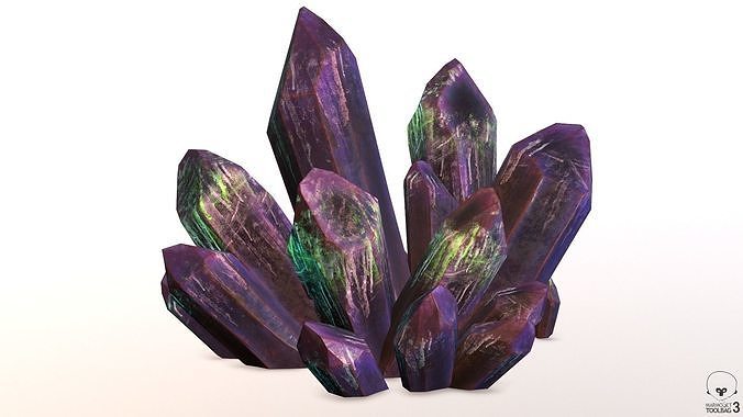 3D model Crystals with Emissive paint for emphasis in game VR / AR ...