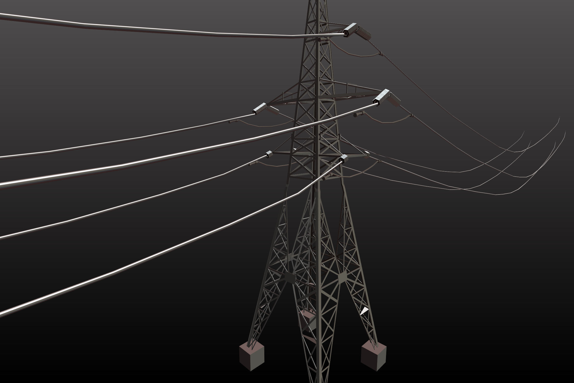 Power line 110 kV 3D model | CGTrader