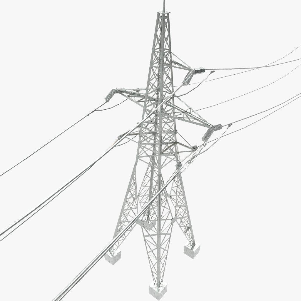 Power line 110 kV 3D model | CGTrader