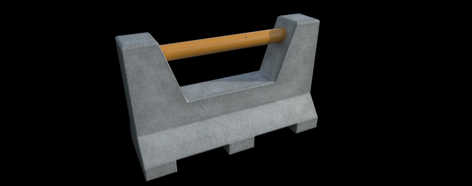 Barriers Bundle Low Poly PBR Concrete free VR / AR / low-poly 3D model ...