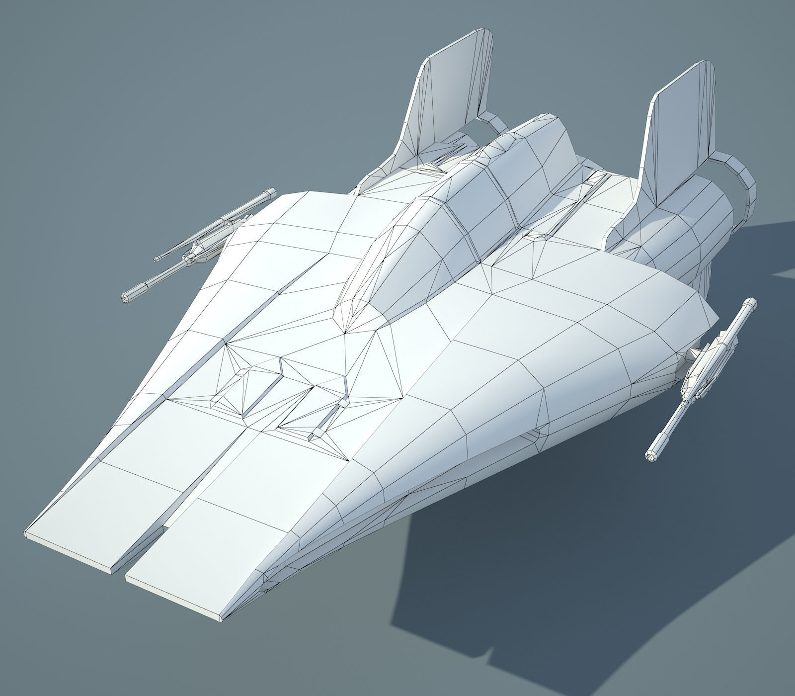 3D model Game Ready Star Wars RZ-1 A-wing interceptor Starfighter VR ...