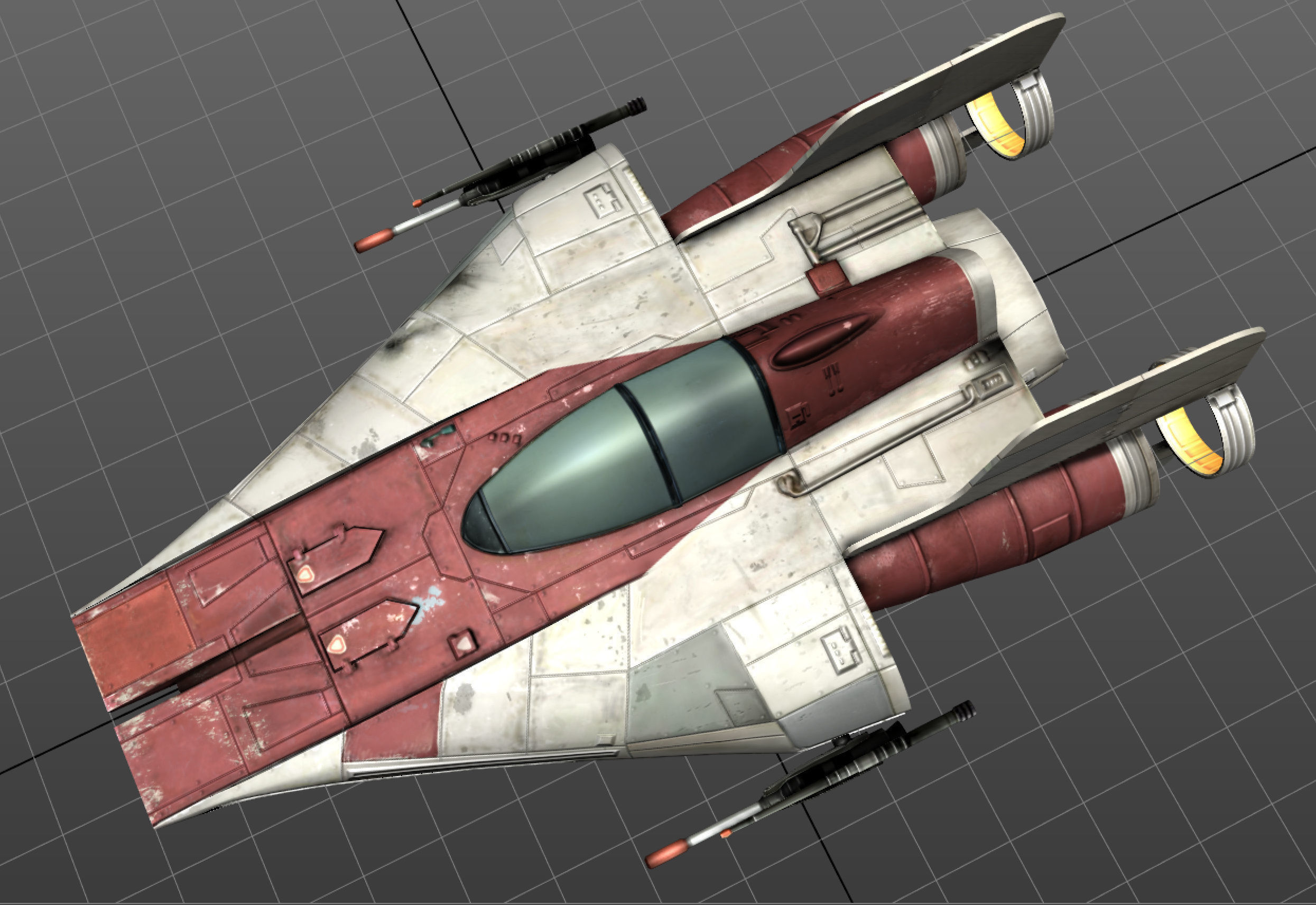 3D model Game Ready Star Wars RZ-1 A-wing interceptor Starfighter VR ...