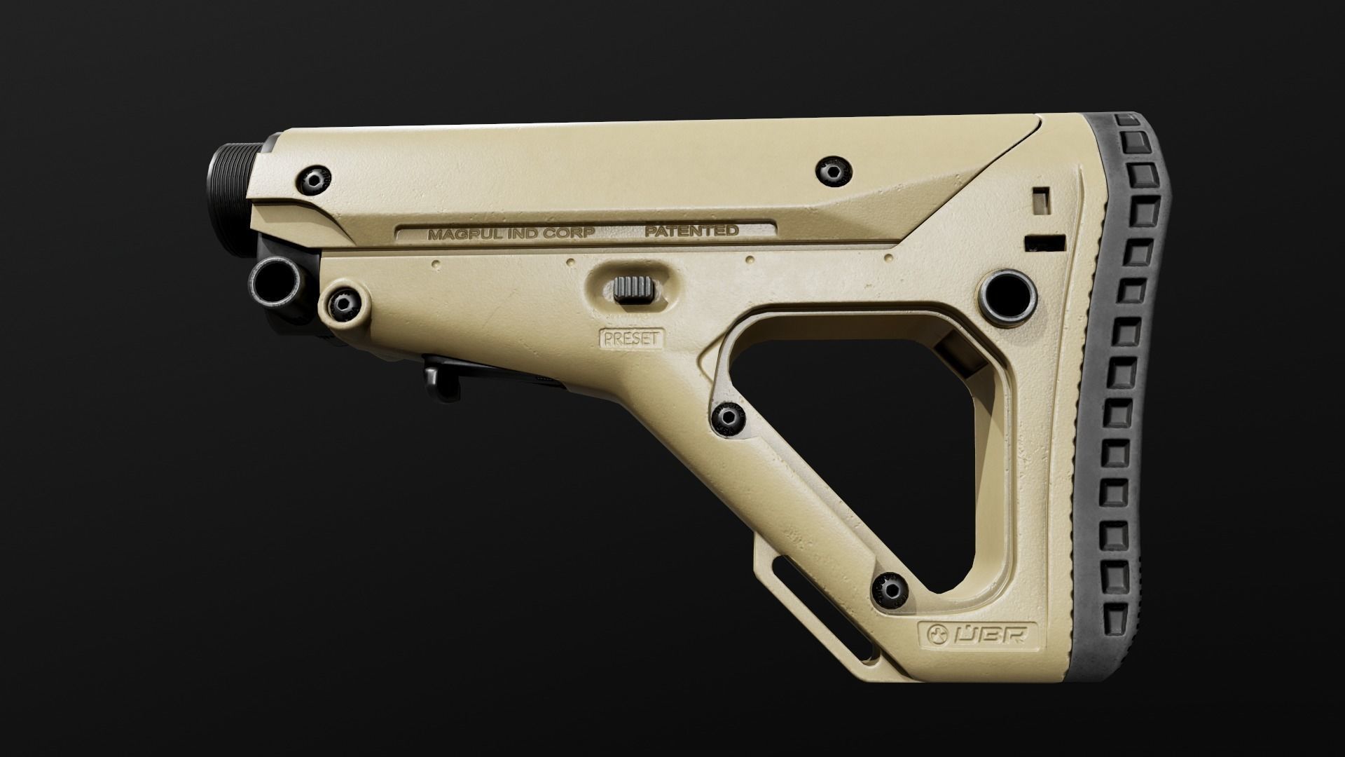 3D model Magpul UBR AR15 Collapsible Buttstock VR / AR / low-poly ...